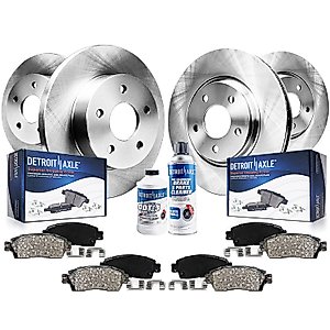 Detroit Axle - Brake Kit for Chrysler Town & Country Dodge Grand Caravan Journey Volkswagen Routan Disc Brake Rotors Replacement Ceramic Brakes Pads 12.99'' inch Front and 12.91'' inch Rear Rotors