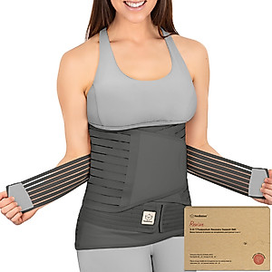 3 in 1 Postpartum Belly Support Recovery Wrap – Postpartum Belly Band, After Birth Brace, Slimming Girdles, Body Shaper Waist Shapewear,Post Surgery Pregnancy Belly Support Band (Mystic Gray, M/L)