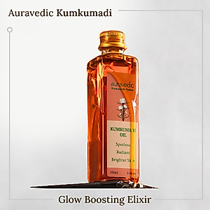 Auravedic Kumkumadi Oil Pure Saffron For Ultra Radiant Skin, 3.38 Fl Oz (100ml)