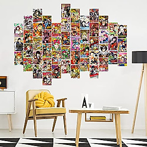 8TEHEVIN 50PCS Anime Magazine Covers Aesthetic Pictures Wall Collage Kit, Trendy Small Posters for Dorm Decor, Anime Style Wall Art Print, Aesthetic Photo Collection, Bedroom Decor for Teens Boy Girl