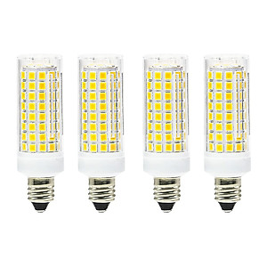 SumVibe E11 LED Bulb 6W, 50W 75W E11 Halogen Bulb Replacement, Daylight White 6000K, Not Dimmable JD T4 E11 Mini Candelabra Base LED, 4-Pack