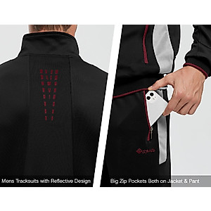 TBMPOY Men's Tracksuits Sweatsuits for Men Set Track Suits 2 Piece Casual Athletic Jogging Warm Up Full Zip Sweat Suits Black/Wine Red XL