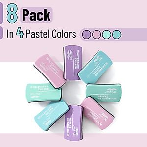 Mr. Pen- White Board Erasers, 8 Pack, Pastel Colors, Magnetic Dry Erase Erasers, Dry Erase Board Erasers, Magnetic Whiteboard Eraser, Dry Erasers for White Board, Magnetic Whiteboard Erasers