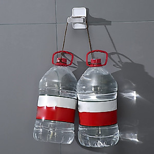 Soaoun Broom Holder 4Pcs Self-Adhesive Wall Mount Plastic Dustpan Hanger No Drilling Anti-Slip for Home Kitchen (white)