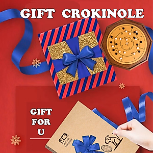 Crokinole and Checkers, 27-Inch Classic Crokinole Board Game with 22" Playing Surface, Canadian Heritage Tabletop Game for Two Players, Dexterity Krokinole Games Great for Families and Friends