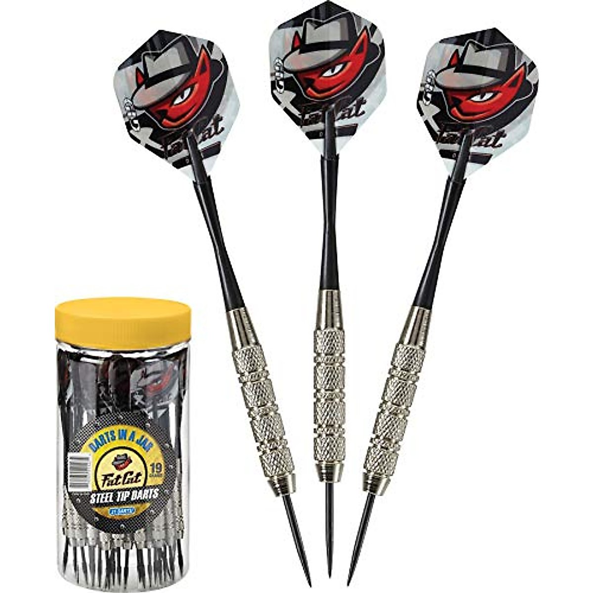 Viper Defender III Backboard & Sisal/Bristle Steel Tip Dartboard Bundle: Elite Set (Razorback Dartboard,Defender III Backboard, Edge Throw Line, 21pc Jar of Darts),black/yellow