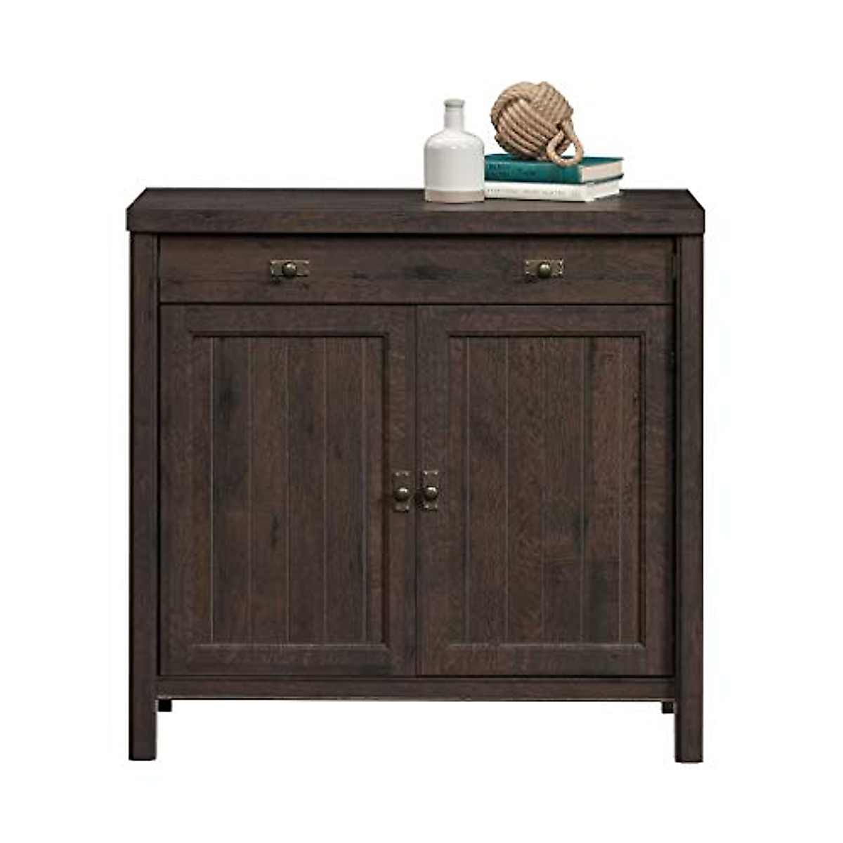 Sauder Costa Library Base, L: 31.30" x W: 14.41" x H: 30.00", Coffee Oak finish