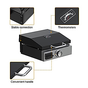 Hard Cover Hood Compatible with Blackstone 17 Inch Tabletop Griddle Front Grease ONLY, with Temperature Gauge and Brackets