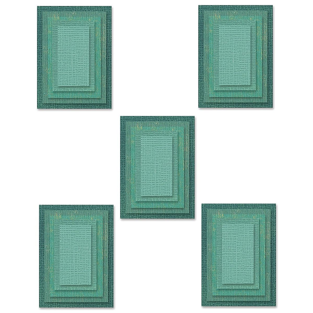 Sizzix Framelits Die Set 25PK-Stacked Tiles Rectangles by Tim Holtz, 665433, Multicolor