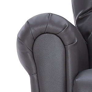 YPWRENH Sofa Chair Leisure Chair Reclining Chair Gray Faux Leather for Living Room, Dining Room, Conference Room, Waiting Room