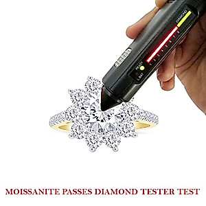 SAVEARTH DIAMONDS 1.70 Carat Round Cut Lab Created Moissanite Diamond Flower Engagement Wedding Ring In 14K Yellow Gold Over Sterling Silver Jewelry For Women (D Color, VVS1 Clarity) Ring Size-8.5