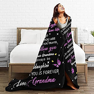 to My Granddaughter Blanket from Grandmom Throw Blankets Throws for Christmas Birthday Gifts 50X60 Inch