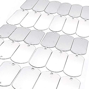 BELMAKS Military Dog Tags Shiny Polished - Stainless Steel Rolled Edge Backing Blank Dog Tags 100 PCS