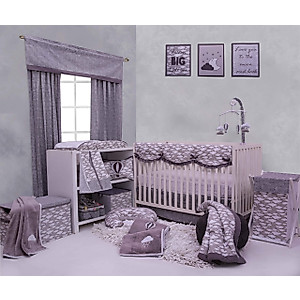 Bacati Clouds in The City Baby Play Gym with Mat, White/Grey