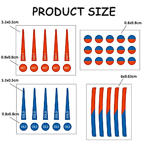 Faucet Stickers Hot and Cold Stickers for Faucet Waterproof Hot and Cold Indicator Bathroom Faucet Stickers Hot and Cold Signs for Kitchen Bathroom Hotel School Restaurant (40)