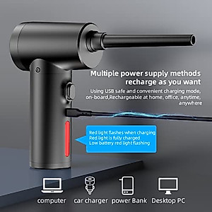 Gkrvb 50000 RPM Compressed Air Duster Cordless Air Duster Blower for Cleaning Laptops Printers from Dust Hair Debris Good Alternative to Compressed Air Cans Reusable Dust Collector