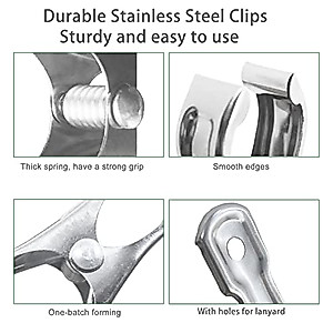 Samhopo 40 PCS Garden Clips, Greenhouse Clamps Made of Stainless Steel, Greenhouse Clips for Netting, Have a Strong Grip to Hold Down the Shade Cloth or Plant Cover on Garden Hoops or Greenhouse Hoops