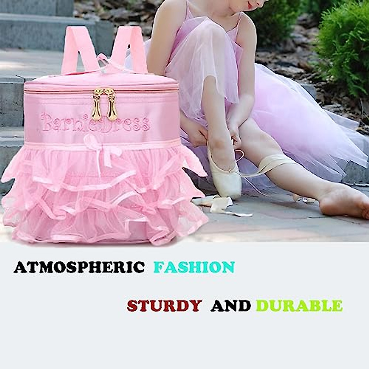 SEHXIM Cute Ballet Dance Backpack,Tutu Dress Dance Bag for Girls,Waterproof Bag Small Duffle Bag Ballet Bags Gym Bag. (Princess Pink)