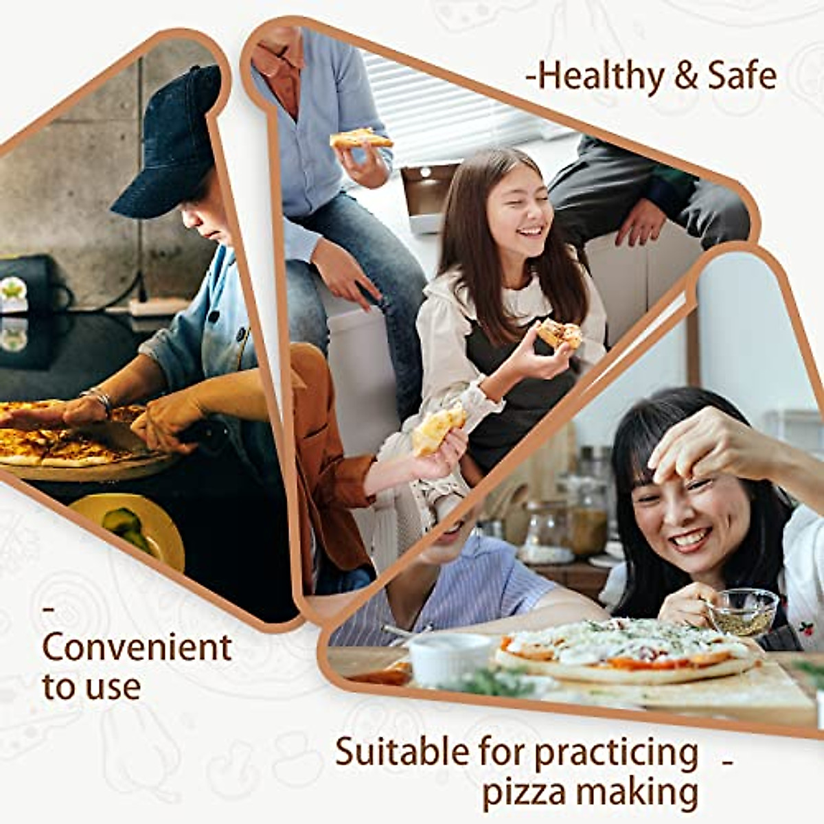 ALLWINNER Bamboo Pizza Peel 12 inch Premium Wooden Pizza Peels for Making Pizza, Pizza Cutting Board 2 Pack