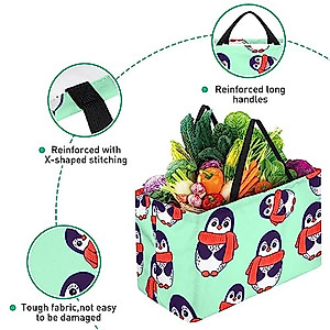 Cartoon Animal Full Print Large Capacity Laundry Organizer Tote Bag - Reusable and Foldable Oxford Cloth Shopping Bags