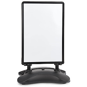 Sidewalk Poster Stand with Water-fill Base Holds 24x36 Graphics, Double-sided Sandwich Board for Outdoor Use, Front-loading Snap-open Poster Frame, Black