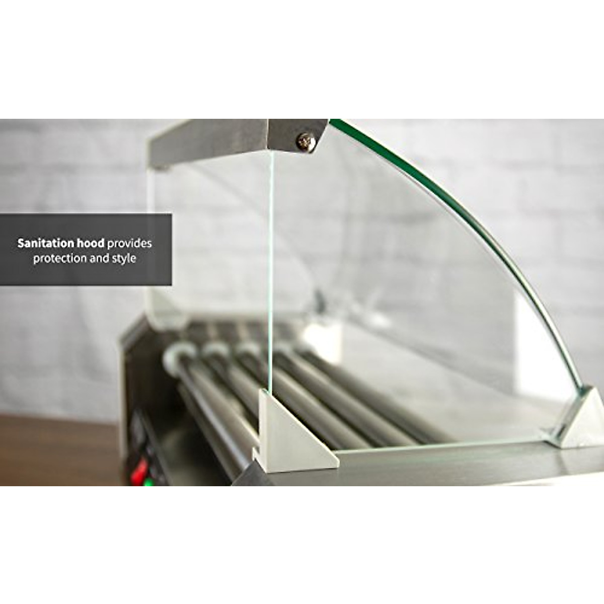 VIVO Electric 12 Hot Dog and 5 Roller Grill Warmer, Cooker Machine with Cover, HOTDG-V205