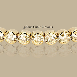 HOT JEWELRY BOX 14K Gold Plated Tennis Bracelet | Gold Bangle Jewelry Bracelets for Women | Aesthetic Accessories with Exquisite CZ and Adjustable Memory Wire for Easy Fit on Any Wrist size