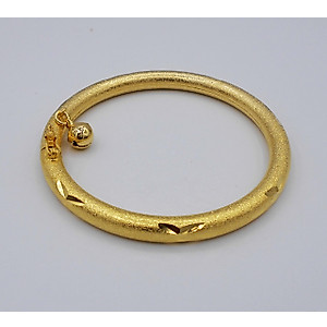 Arrawana77 Bangle Gold Plated 23K 24k Thai Baht Yellow Gold Filled Bracelet Women Jewelry form Thailand