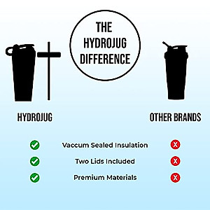 HydroJug Shaker Cup 24oz - Perfect For Protein Shakes, Pre-Workout Drinks, Iced Coffee - Easy Blending, Double Insulated, Cup Holder Compatible, BPA Free - Keeps Temp For Hours