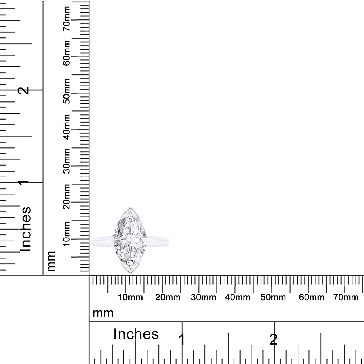 Jewel Zone US 4 1/2 Carat Marquise Cut White Cubic Zirconia Solitaire Engagement Ring In 14k White Gold Plated 925 Sterling Silver (4.50 Cttw) Ring Size - 5