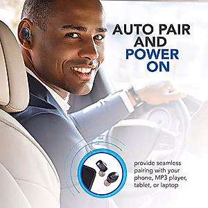 Wireless Gear True Wireless Bluetooth 5.0 Mini Earbuds with USB Charging Base, Black