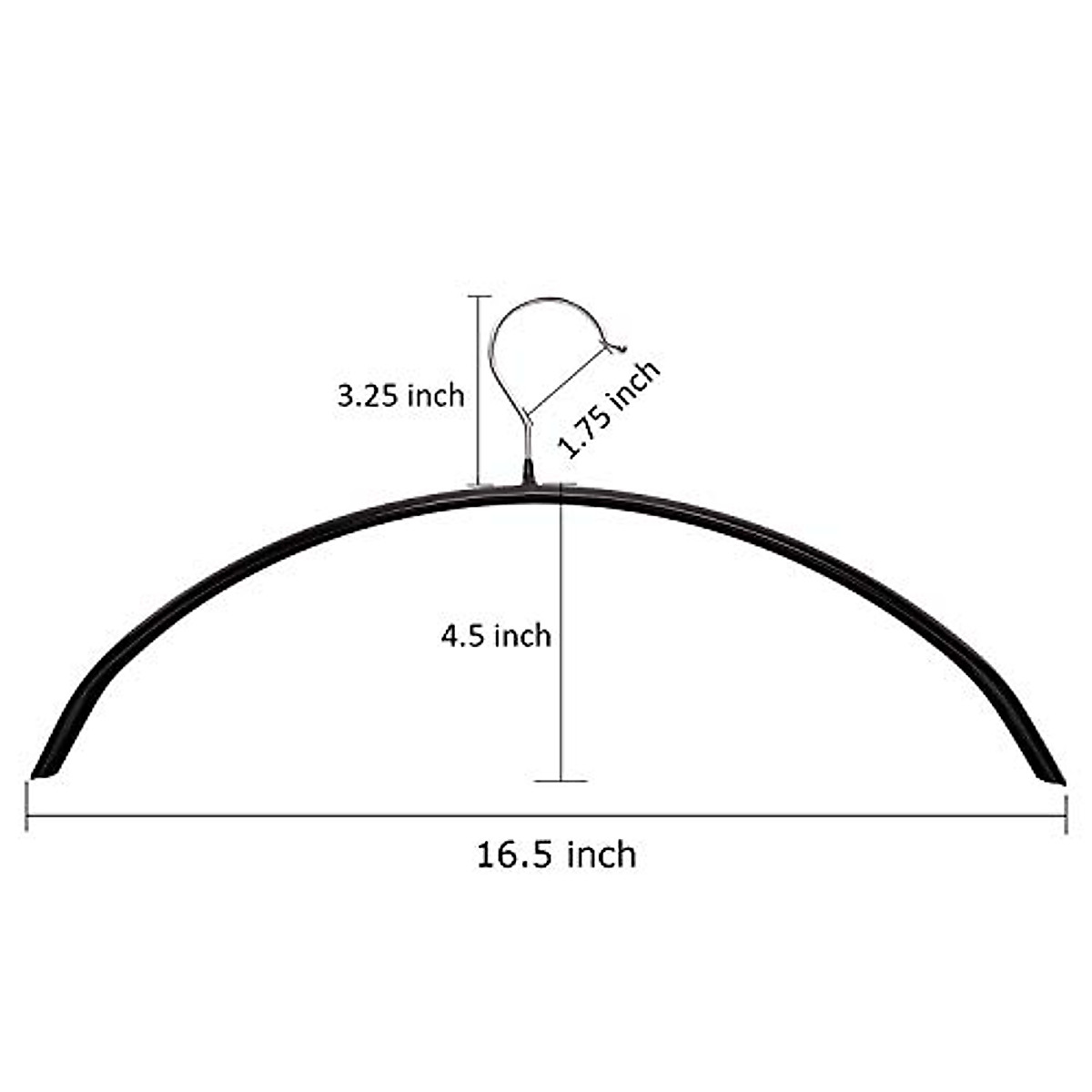 Tosnail 10 Pack Black Super Grippy Slip-Reducing Contour Shirt Hangers, Sweater Hangers, Dimple & Crease Free Hanger Solution - Black