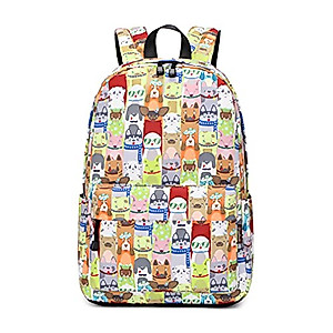 Wadirum Trend Printed School Backpack for Teenage Kids Schoolbag Dog