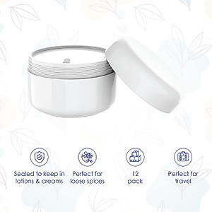 Lotion Container, Lotion Jars, Body Butter Containers, Cosmetic Containers With Lids, Cosmetic Jars With Lids 4 Oz, Cream Containers With Lids, Plastic Jars With Lids 4 Oz, Body Butter Jars, 12 Pack