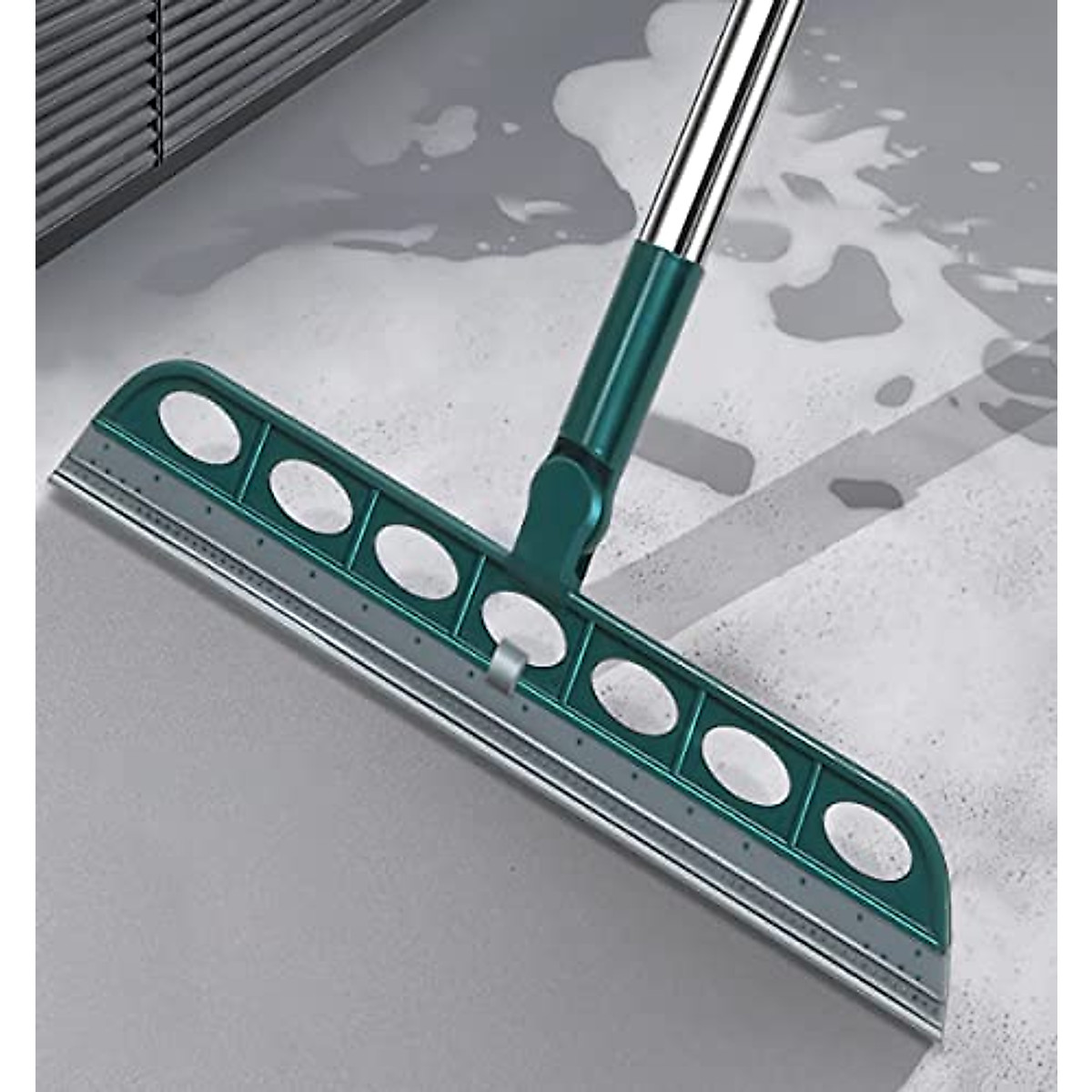 Magic Broom Sweeping Brush Multifunction Magic Broom Sweeper, Squeeze Silicone Broom Sweeping, Detachable Floor Squeegee Glass Wiper for Bathroom Window Bathroom Kitchen Tile Cleaning (Grey)