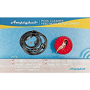 Amptyhub G6 Pool Cleaner Feed Hose Replacement for Zodiac Polaris 280 380 Black Max pool cleaner (Not compatiable With Polaris 360)