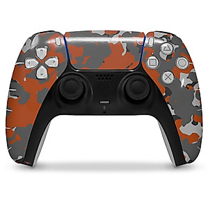 WraptorSkinz Skin Wrap compatible with Sony PS5 DualSense Controller WraptorCamo Old School Camouflage Camo Orange Burnt (CONTROLLER NOT INCLUDED)