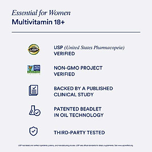 Ritual Multivitamin for Women 18+, Clinical-Backed Multivitamin with Vitamin D3 for Immune Support*, Vegan Omega 3 DHA, B12, Iron, Gluten Free, Non GMO, Mint Essenced, 30 Day Supply, 60 Capsules