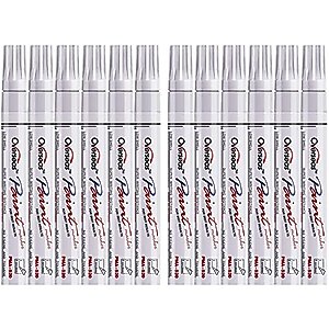 Lesun White Paint Pens Paint Markers, 12 Pack Waterproof Oil-Based Paint Pen Set Quick Dry and Permanent, Markers for Rock Painting, Stone, Ceramic, Wood, Fabric, Plastic, Canvas, Glass, Mugs, Tires…
