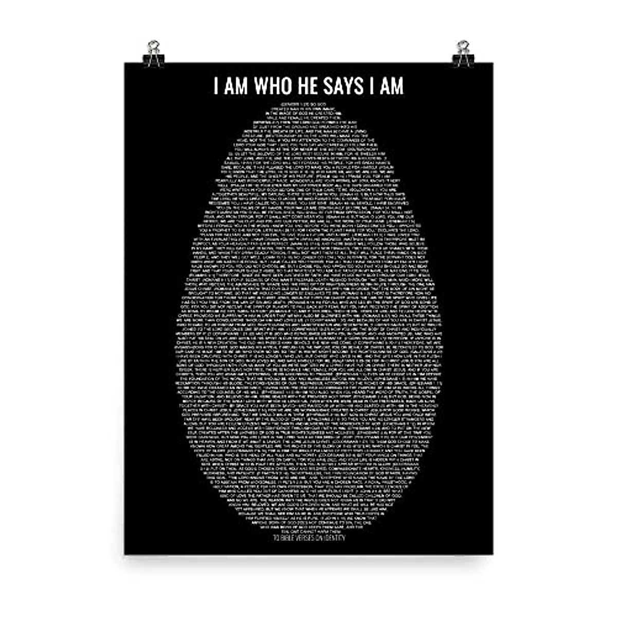 Fingerprint 70 Bible Verses on Identity by Project Made New, Jesus Painting, Thumbprint, Christian Art, lds art, Bible Art, Scripture Art Print Gods Thumbprint Fingerprint (White, 20x30)