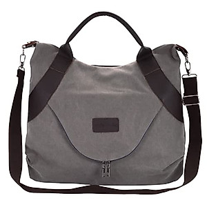modern+chic Kinsley Canvas Bag, Shoulder Bag, Tote Purse for Women (Grey)