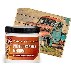 PHOTO PHLATTS Photo Transfer Medium Gel for Transferring Photos to Wood and Other Hard Surfaces | Premium Image Transfers for Wood DIY Crafts and Personalized Gifts | 8oz