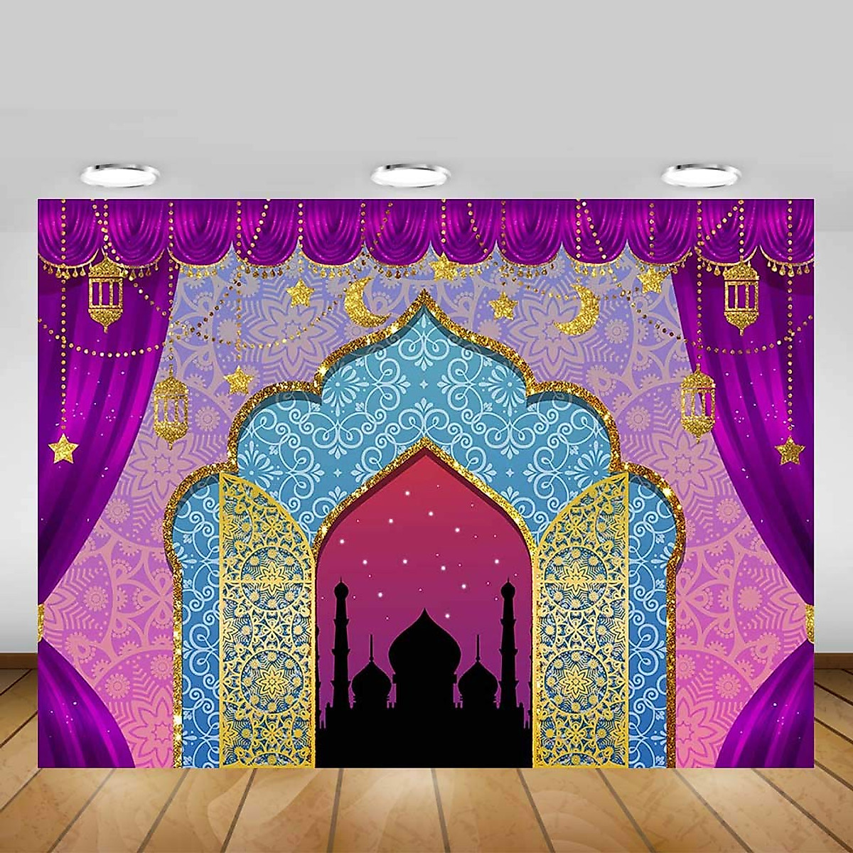 Aladdin Backdrop Photography Arabian Moroccan Nights Birthday Party Magic Genie Indian Luxurious Photo Background Princess Baby Shower Vinyl 7x5ft Photo Booth Studio Props