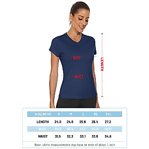 TACVASEN Workout Shirts for Women Athletic Shirts UV Protection Shirts Hiking T-Shirt Dry Fit Shirts Womens Sun Shirts Navy
