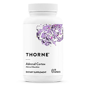 Thorne Adrenal Cortex - Bovine Adrenal Cortex Supplement for Cortisol Management - Support Healthy Adrenal Gland Function, Immune System, Stress Management, Fatigue, and Metabolism - 60 Capsules