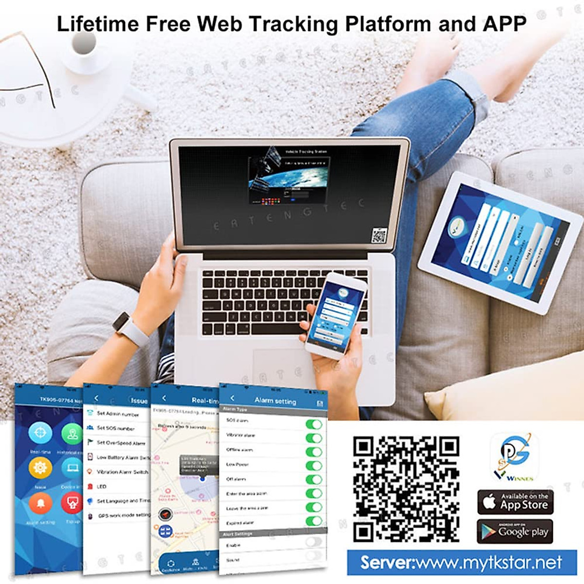 TKSTAR 4G GPS Tracker for Vehicles Hidden 10000mAh Car Tracker with Strong Magnet Real-time Anti-Theft Vehicle Tracking Device for Car/Motorcycle/Truck/Boat/Fleets-4G TK905B