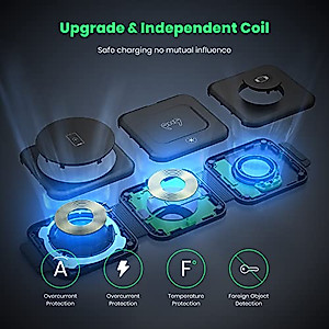 GEODMAER 3 in 1 Wireless Charger, Magnetic Foldable Fast Wireless Charging Station for Multiple Devices Compatible with iPhone 14 13 12 11/Pro/Pro Max/XS/XR, AirPods 3/2/Pro, iWatch 7/6/5/4/3/2