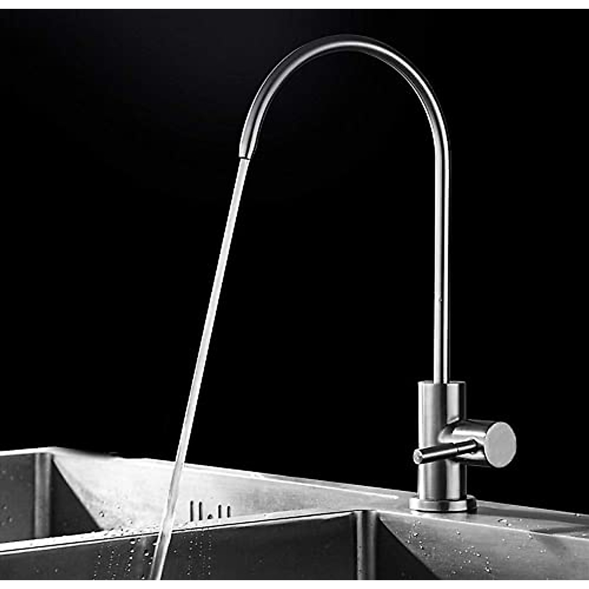 Drinking Water Filter Faucet Stainless Steel Brushed Nickel Kitchen Bar Sink，Lead-Free Modern Water Filter Faucet