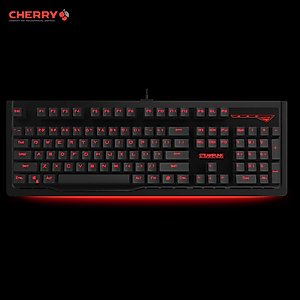 1STPLAYER Steampunk Mechanical Gaming Keyboard, Cherry MX Red Switches, Backlit Red LED, 104 Keys Full Size