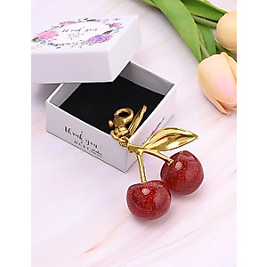 Lulupia Glitter Cherry Bag Charm,Cherry Keychain Charms Accessory for Purses Bags Handbags